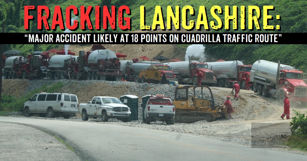 20,000 trucks per fracking site. And these are only tests… | Frack Off